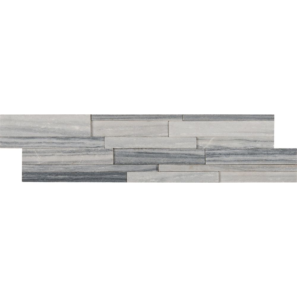 MSI Stone ULC Alaska Gray 3D Ledger Panel 6-inch x 24-inch Honed Marble ...