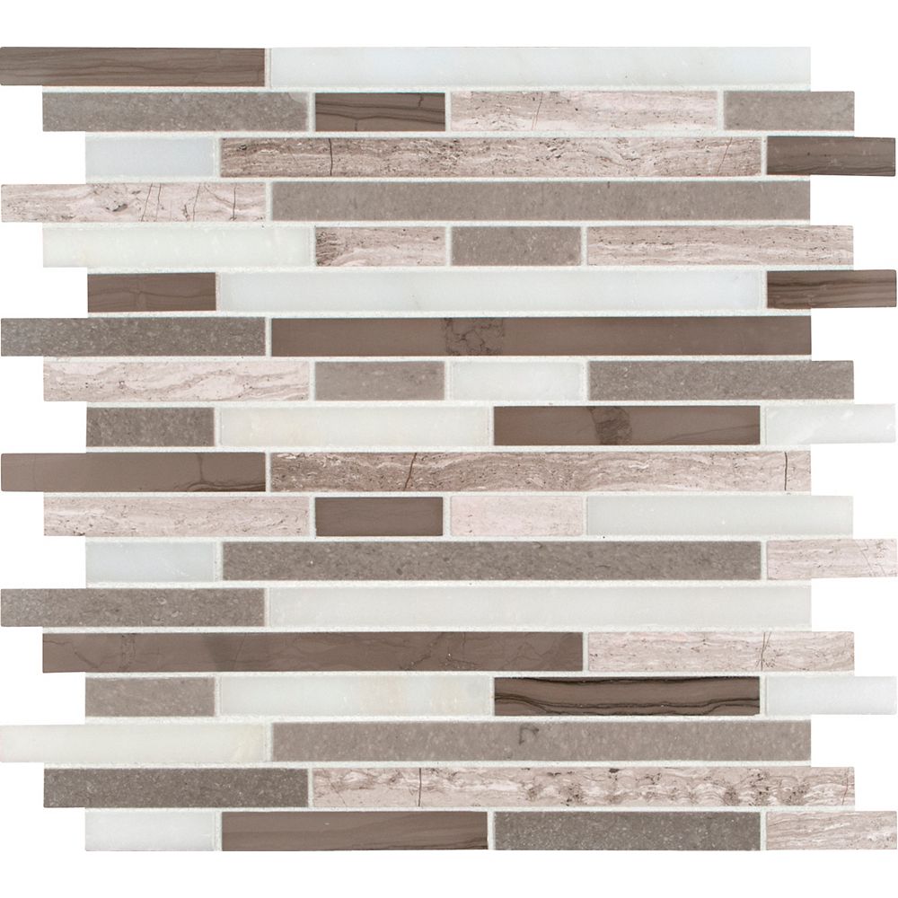 MSI Stone ULC Arctic Storm Interlocking 12-inch x 12-inch Honed Marble ...