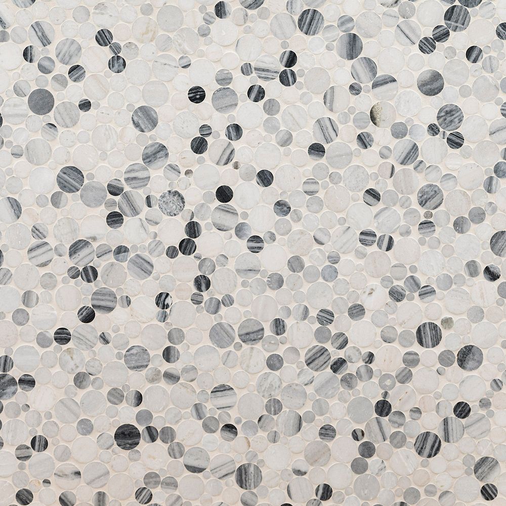 MSI Stone ULC Alaska Gray Pebble 12-inch x 12-inch Polished Marble Mesh ...