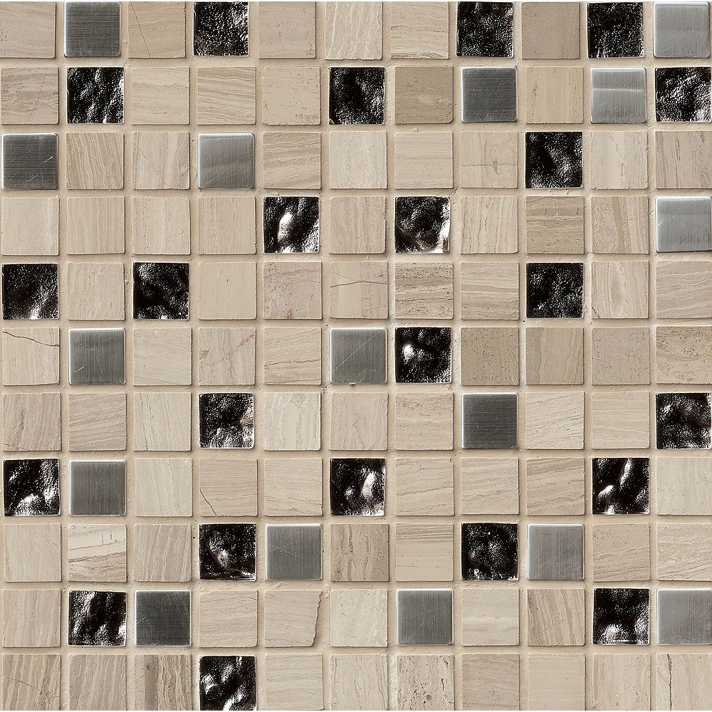 MSI Stone ULC Castle Rock 12-inch x 12-inch Glass/Stone Mesh-Mounted ...