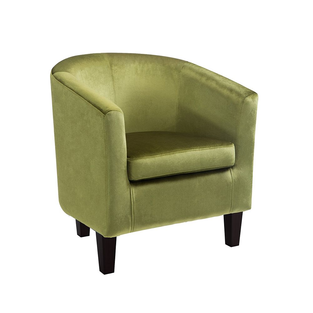 Corliving Antonio Tub Chair in Green Velvet | The Home Depot Canada