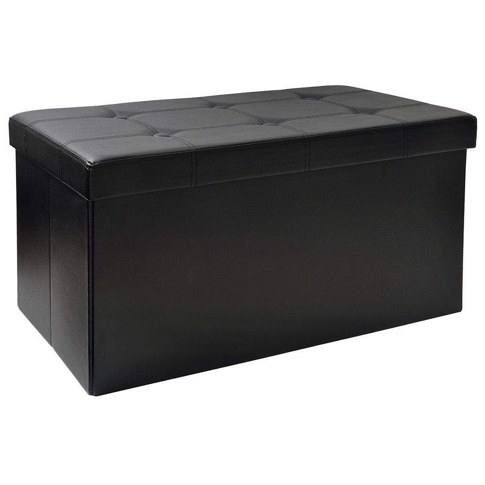 FHE 30-inch Folding Storage Bench with Tray Top in Black | The Home ...