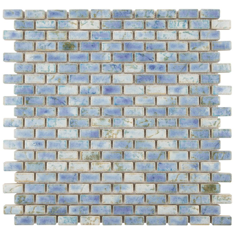 Merola Tile Rustica Subway Neptune Blue 11-3/4-inch x 11-3/4-inch x 8 ...