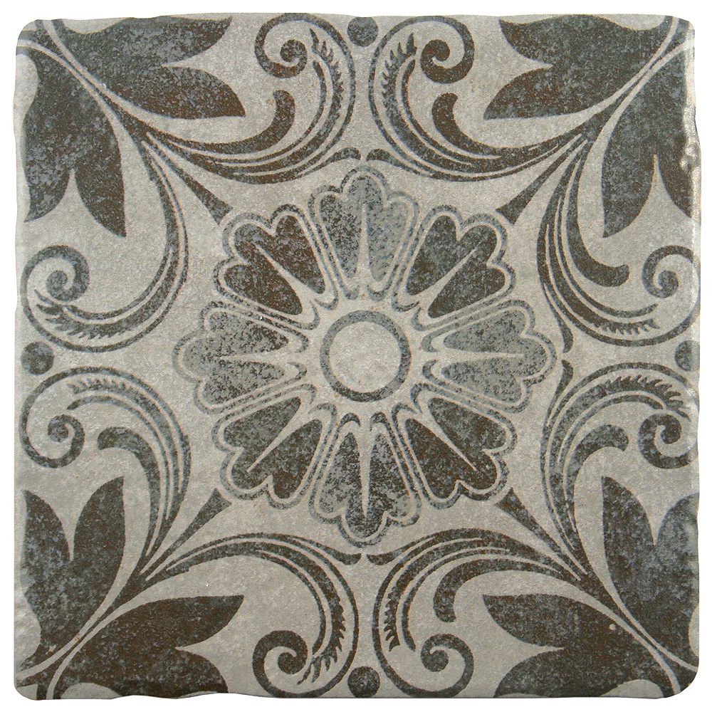 Merola Tile Costa Cendra Decor Dahlia 7-3/4-inch x 7-3/4-inch Ceramic ...