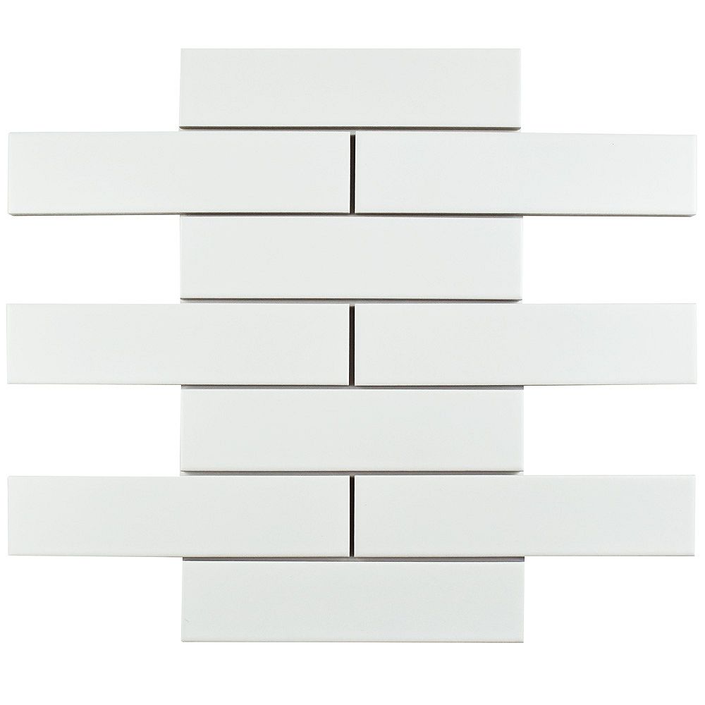 Merola Tile Metro Soho Subway Matte White 1-3/4-inch x 7-3/4-inch ...