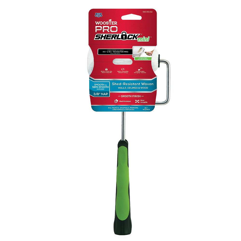 Wooster 4-1/2 inch x 3/8 inch (115mm x 10mm) Pro Woven Sherlock Mini ...