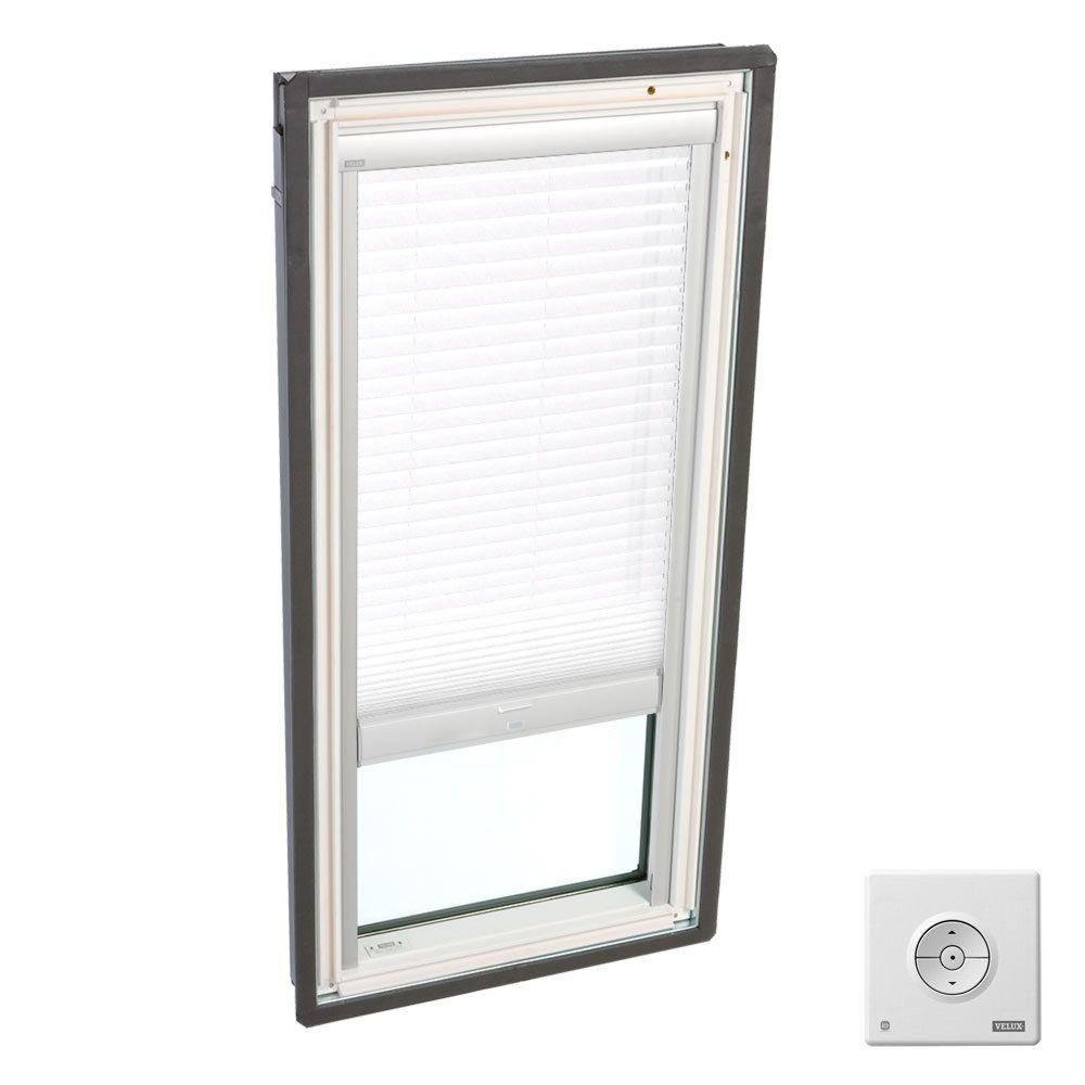VELUX White- Solar Powered Light Filtering Blind- single pleated for FS ...