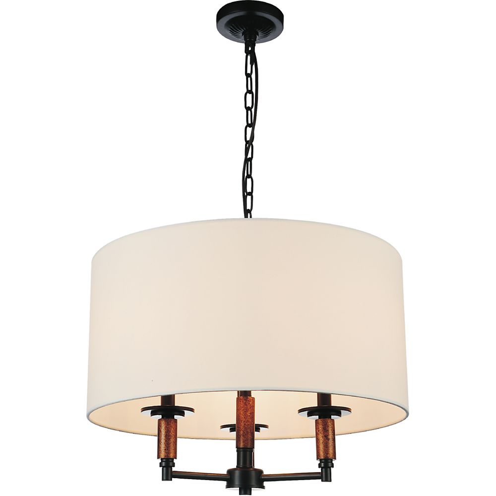 CWI Lighting Sia 20 inch 3 Light Chandelier with Black Finish | The ...
