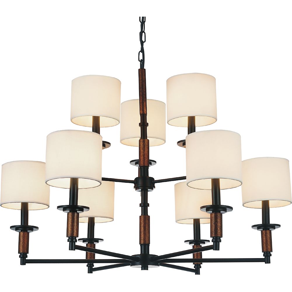 CWI Lighting Sia 32 inch 9 Light Chandelier with Black Finish | The ...