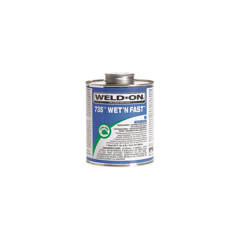 IPS Pvc Weld On Cement Wet N Fast Blue 1/4 Pint | The Home Depot Canada