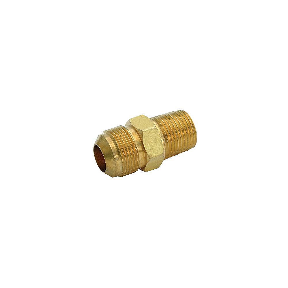 Proplus Brass Male Connector, 3/8 inch Ips X 3/8 inch Od, Chrome, Lead ...