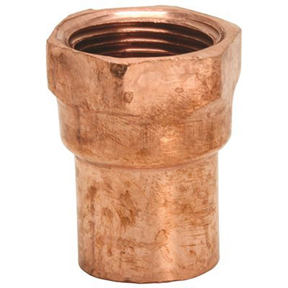 Mueller Industries Copper Fitting Adapter, Lead Free | The Home Depot ...