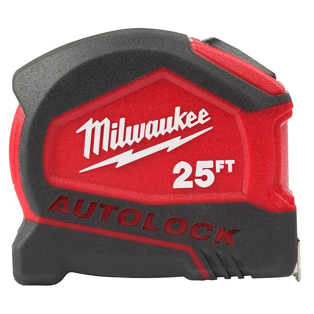 Milwaukee Tool 25-Foot Compact Autolock Tape Measure with 12 ft. Reach ...