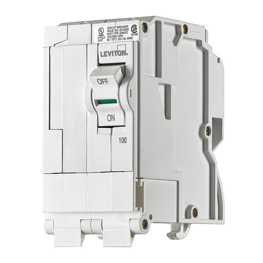 Leviton 2-Pole 100A 120/240V Plug-on Circuit Breaker | The Home Depot ...