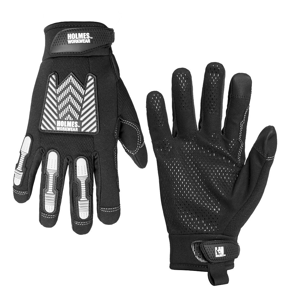 Holmes Mechanics Gloves with Reflective Print Work Wear XL | The Home ...