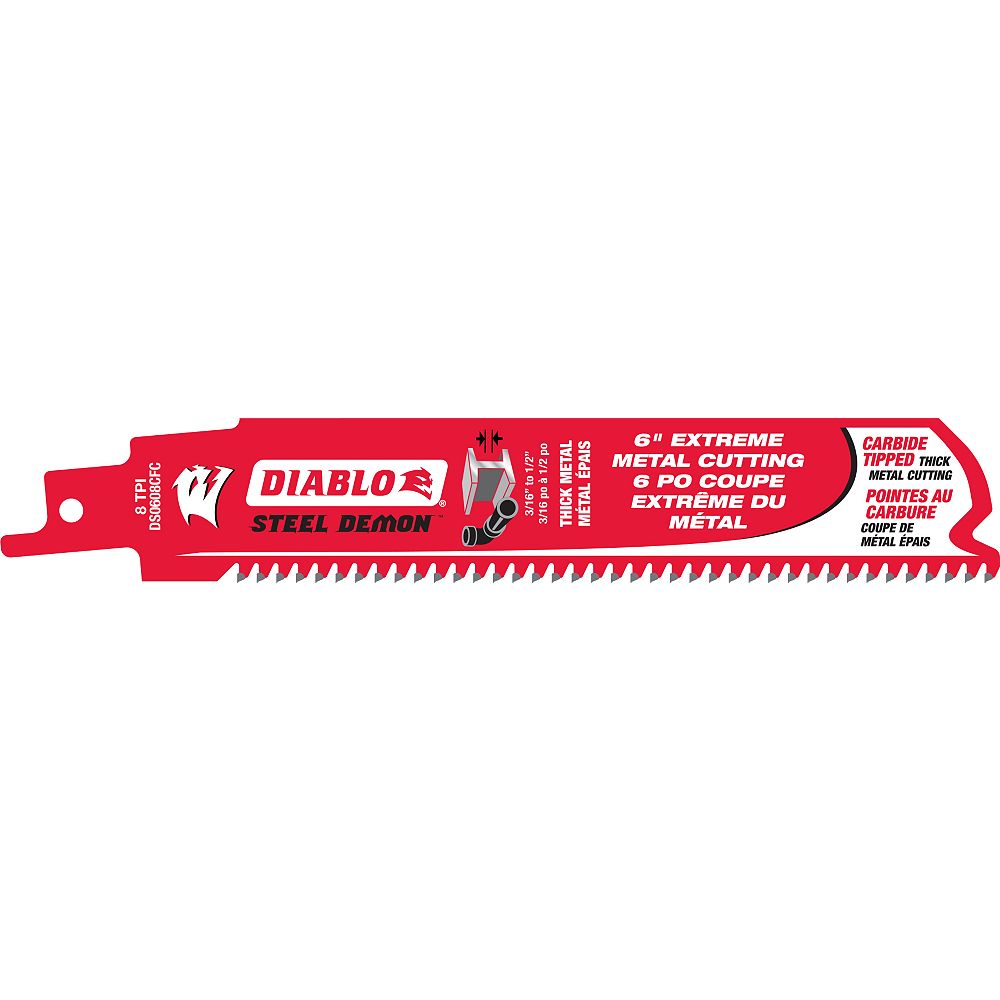 Diablo Steel Demon 6 Inch 8 Tpi Carbide Tipped Reciprocating Saw Blade