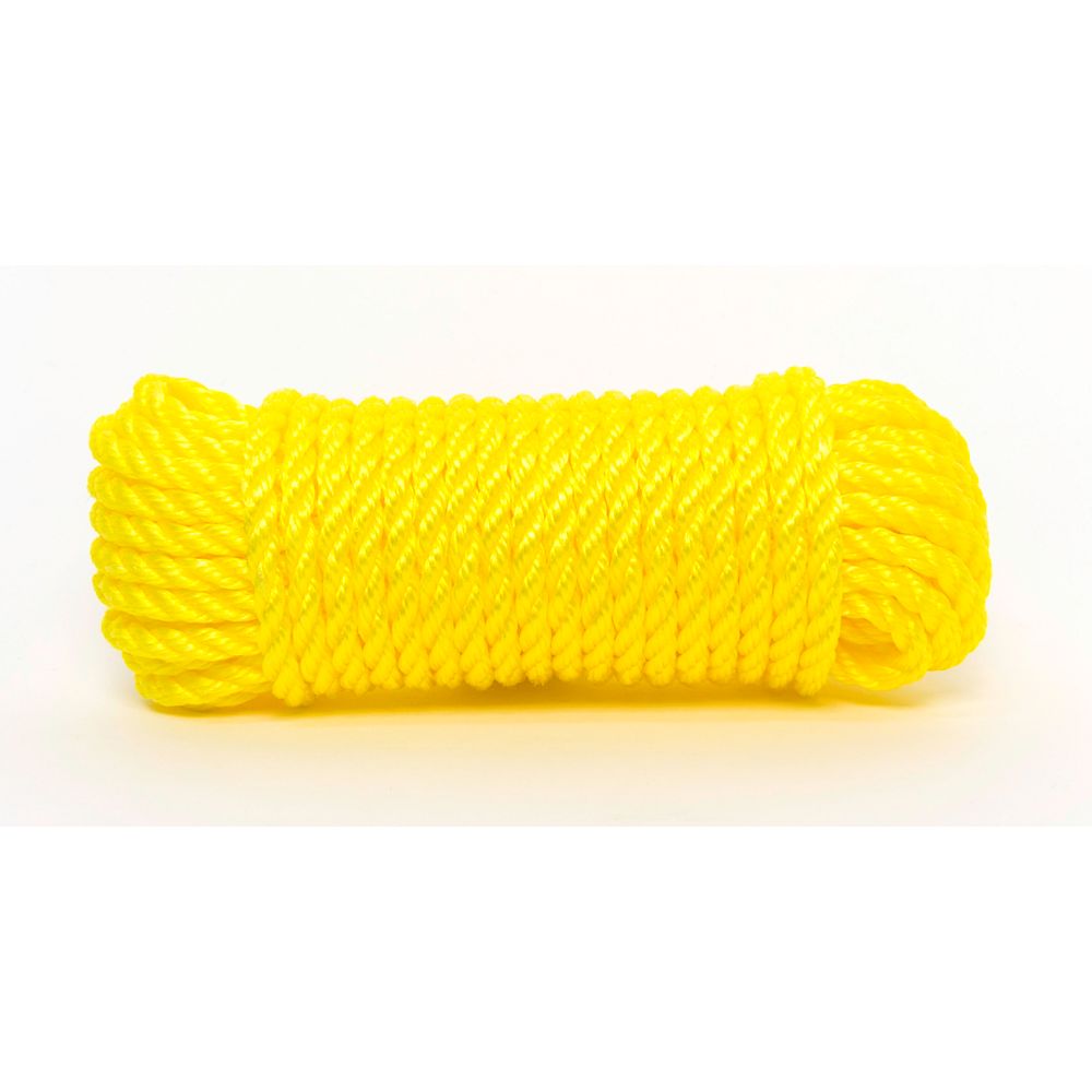 Everbilt 3/8 inch x 50 ft. Yellow Twisted Polypropylene Rope | The Home ... Everbilt 3/8 inch x 50 ft. Yellow Twisted Polypropylene Rope | The Home ...