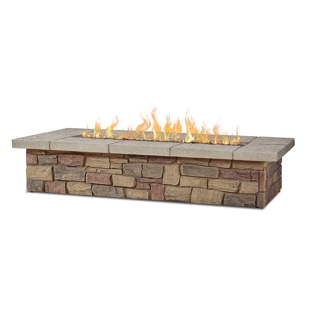 Real Flame Sedona Large 66 inch Rectangle Fire Table With NG Conversion ...