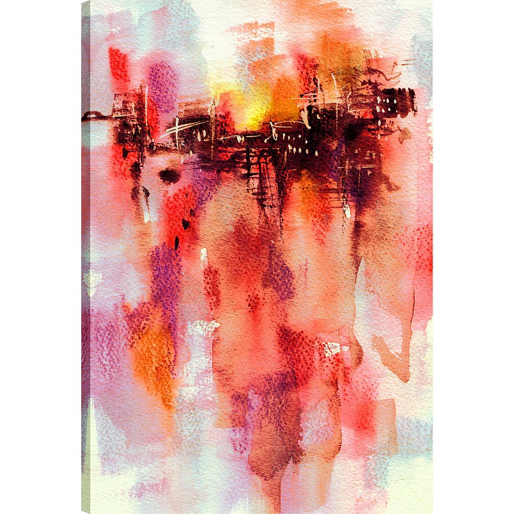 Art Maison Canada Red Abstract Canvas Print Gallary Wrapped | The Home ...