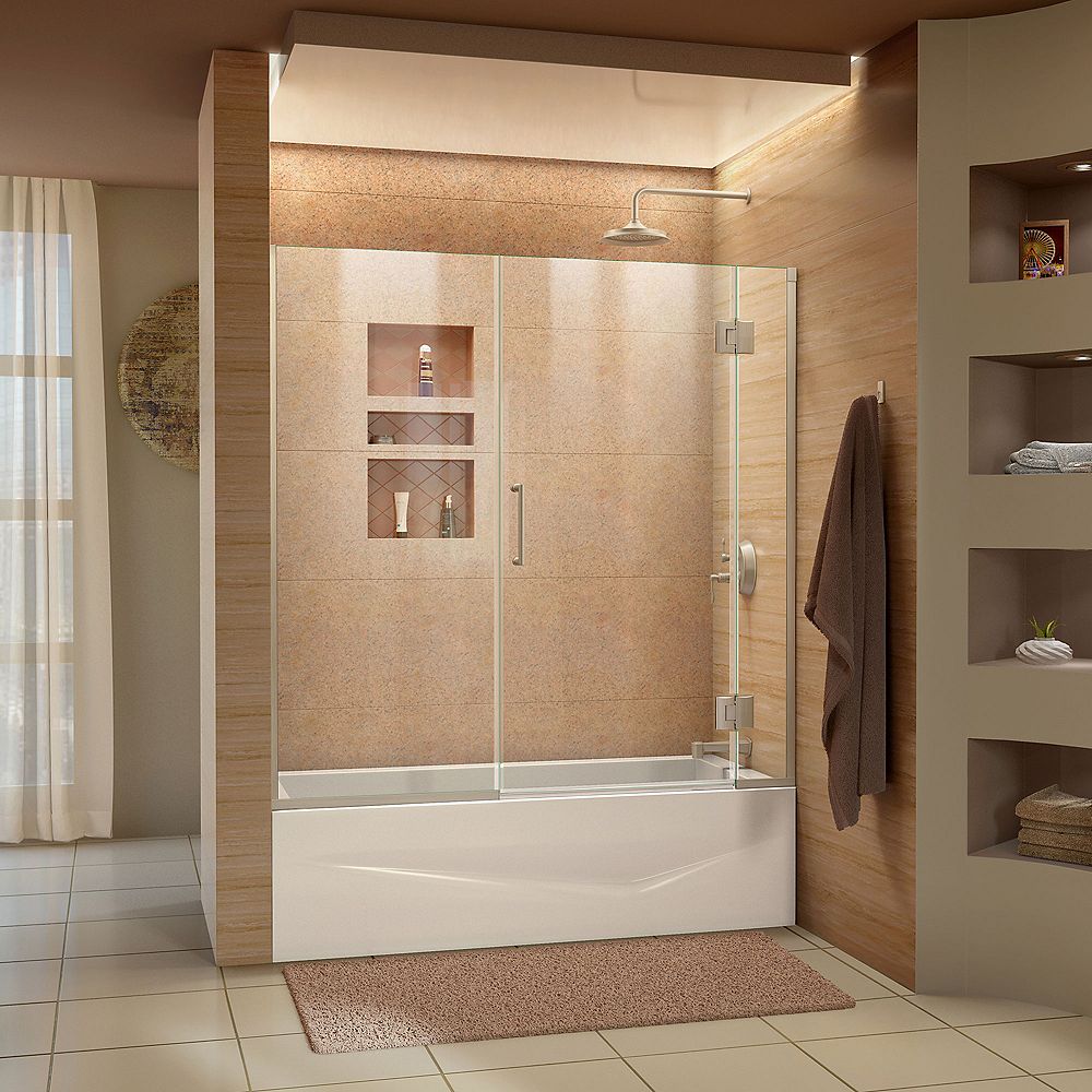 Dreamline Unidoor X 58 58 1 2 Inch W X 58 Inch H Frameless Hinged Tub