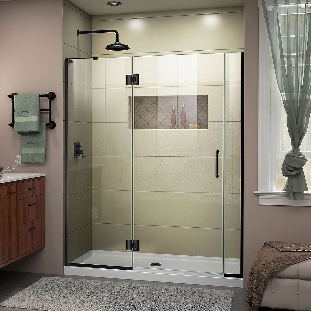Dreamline Unidoor X 58 1 2 59 Inch W X 72 Inch H Frameless Hinged
