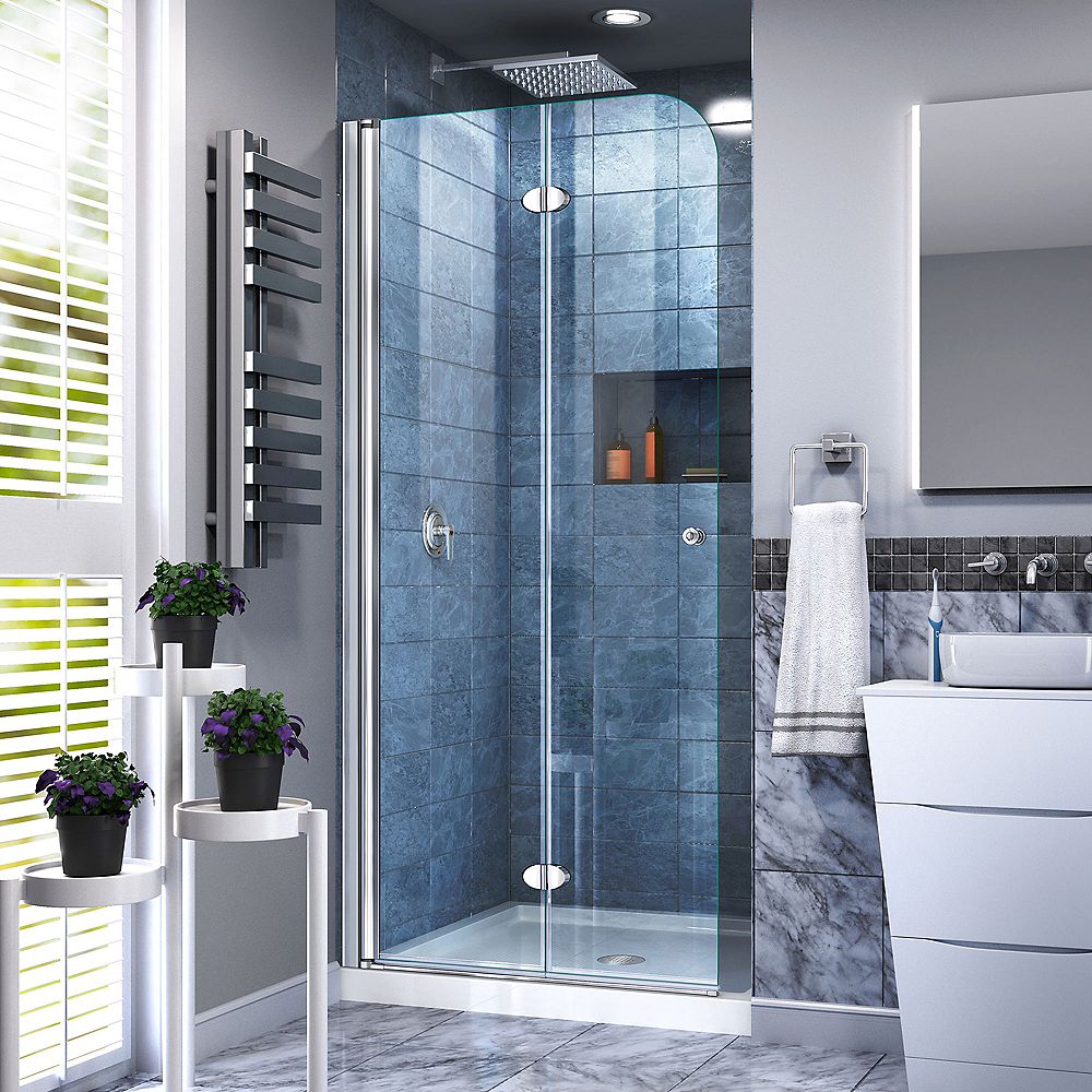 Dreamline Aqua Fold 29 1 2 Inch W X 72 Inch H Frameless Bi Fold Shower