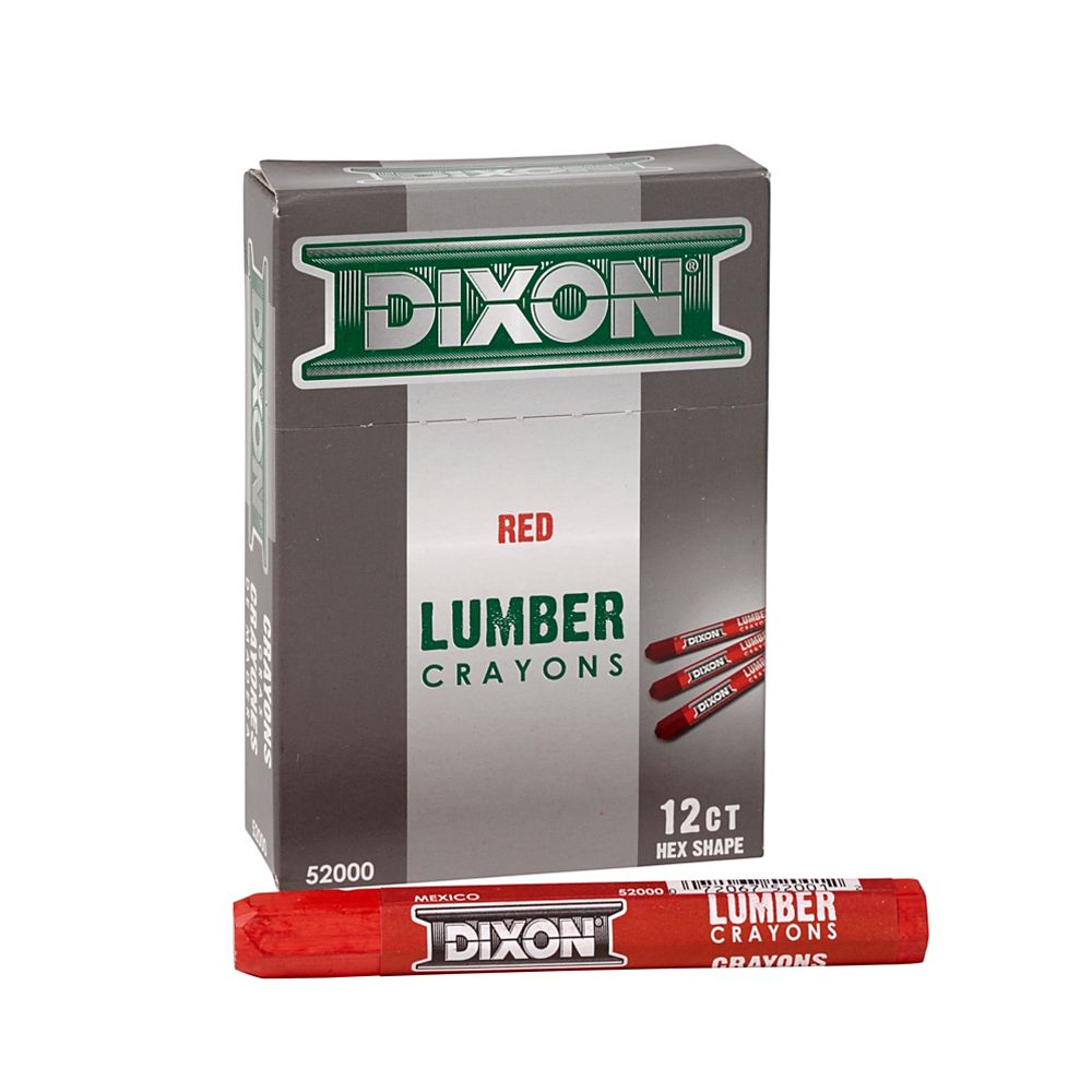Dixon Dixon Lumber Crayons Hexagon 4 1/2 x 1/2 Red - 12/Bx | The Home ...