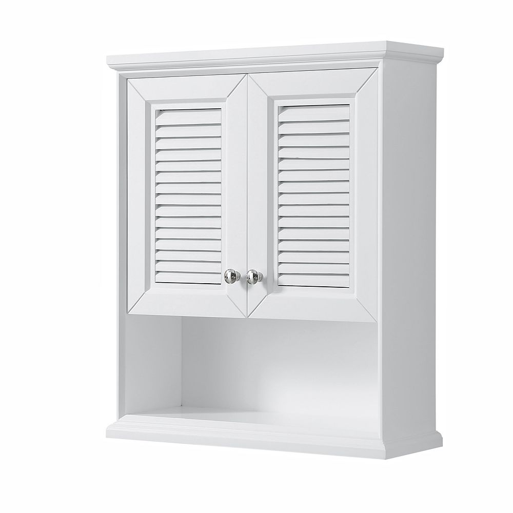 Wyndham Collection Tamara Wall-Mounted Storage Cabinet in White | The ...