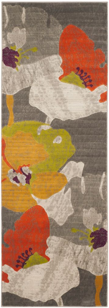 Safavieh Porcello Ming Dark Grey / Ivory 2 ft. 4-inch x 9 ft. Indoor ...