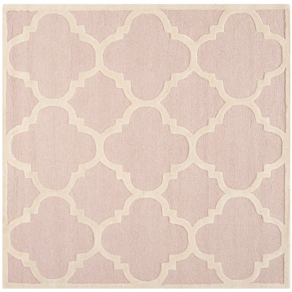 Safavieh Cambridge Amias Light Pink / Ivory 8 ft. x 8 ft. Indoor Square ...