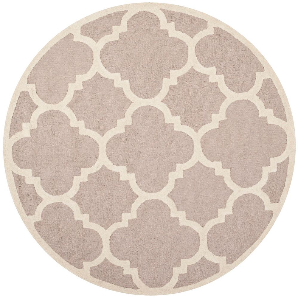 Safavieh Cambridge Amias Beige / Ivory 4 ft. x 4 ft. Indoor Round Area ...