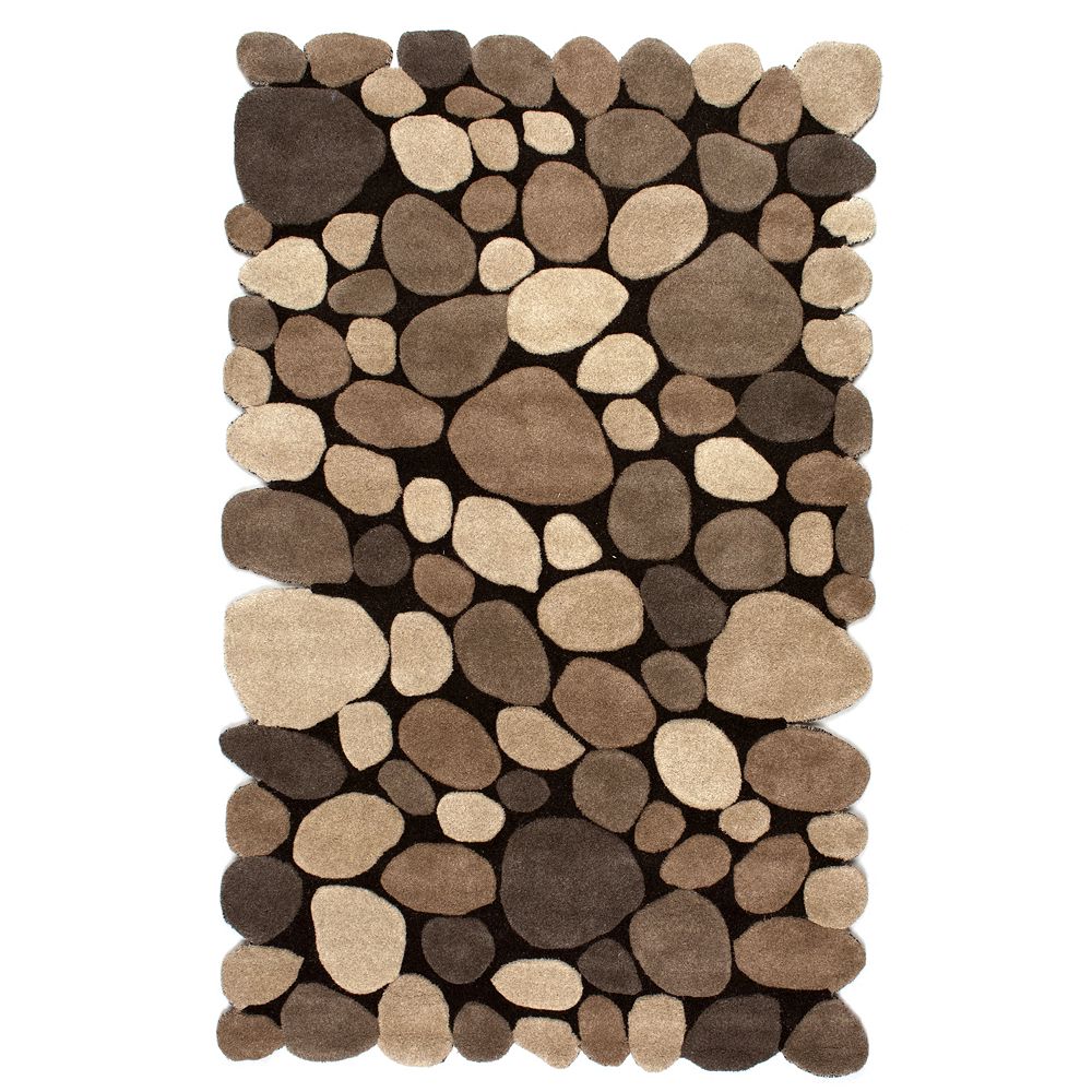 nuLOOM Hand Tufted Pebbles Natural 3 ft. 6-inch x 5 ft. 6-inch Indoor ...