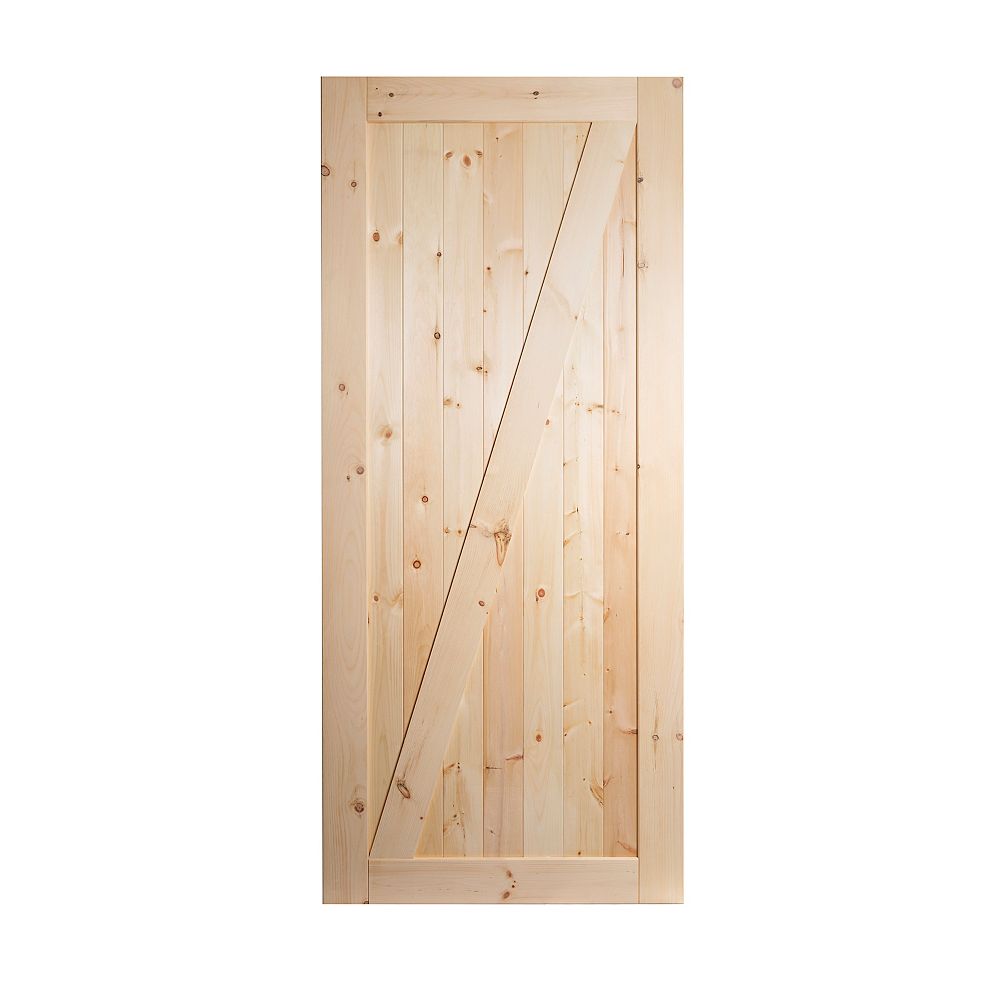 Interbois Porte simple Z pin noueux 1-3/8'' x 36" x 84'' | Home Depot ...
