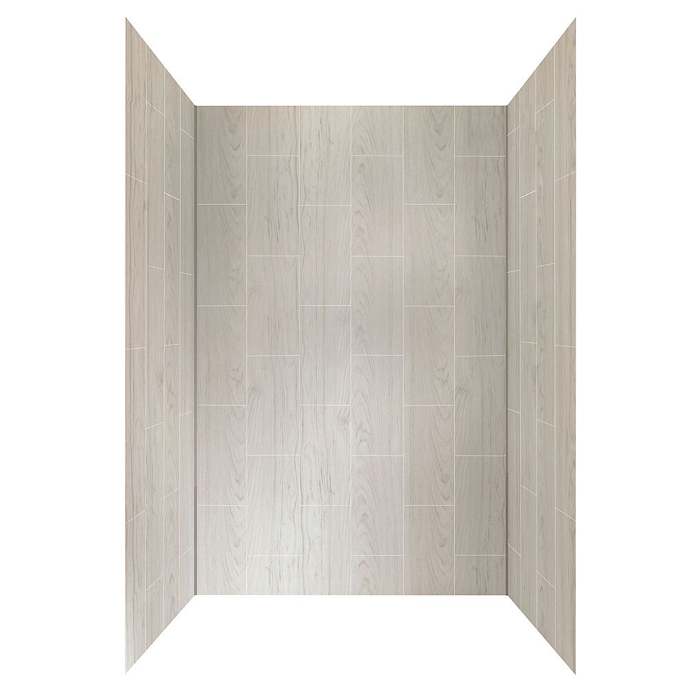 Glacier Bay 48-inch X 32-inch Shower Wall System In Driftwood Grey ...