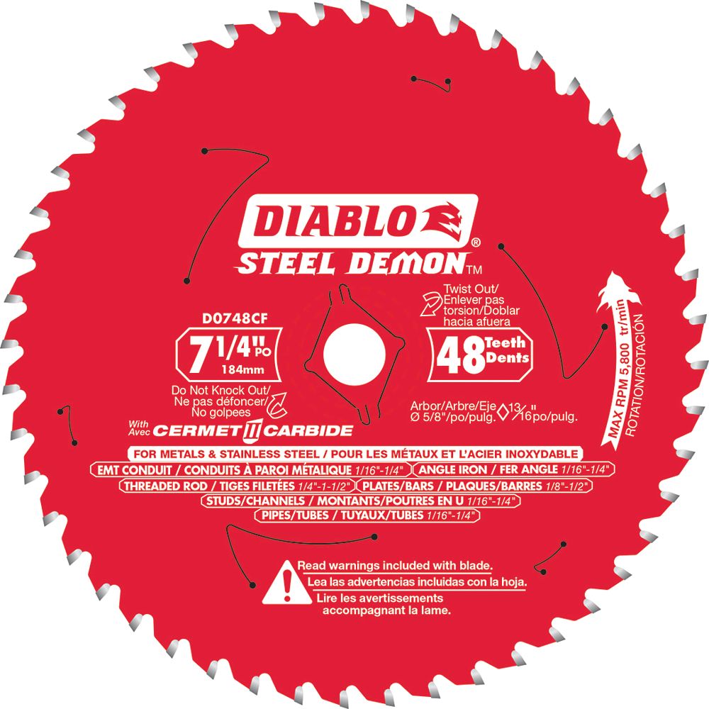 Diablo Steel Demon 7 1 4 Inch X 48 Tooth Carbide Tipped Circular Saw