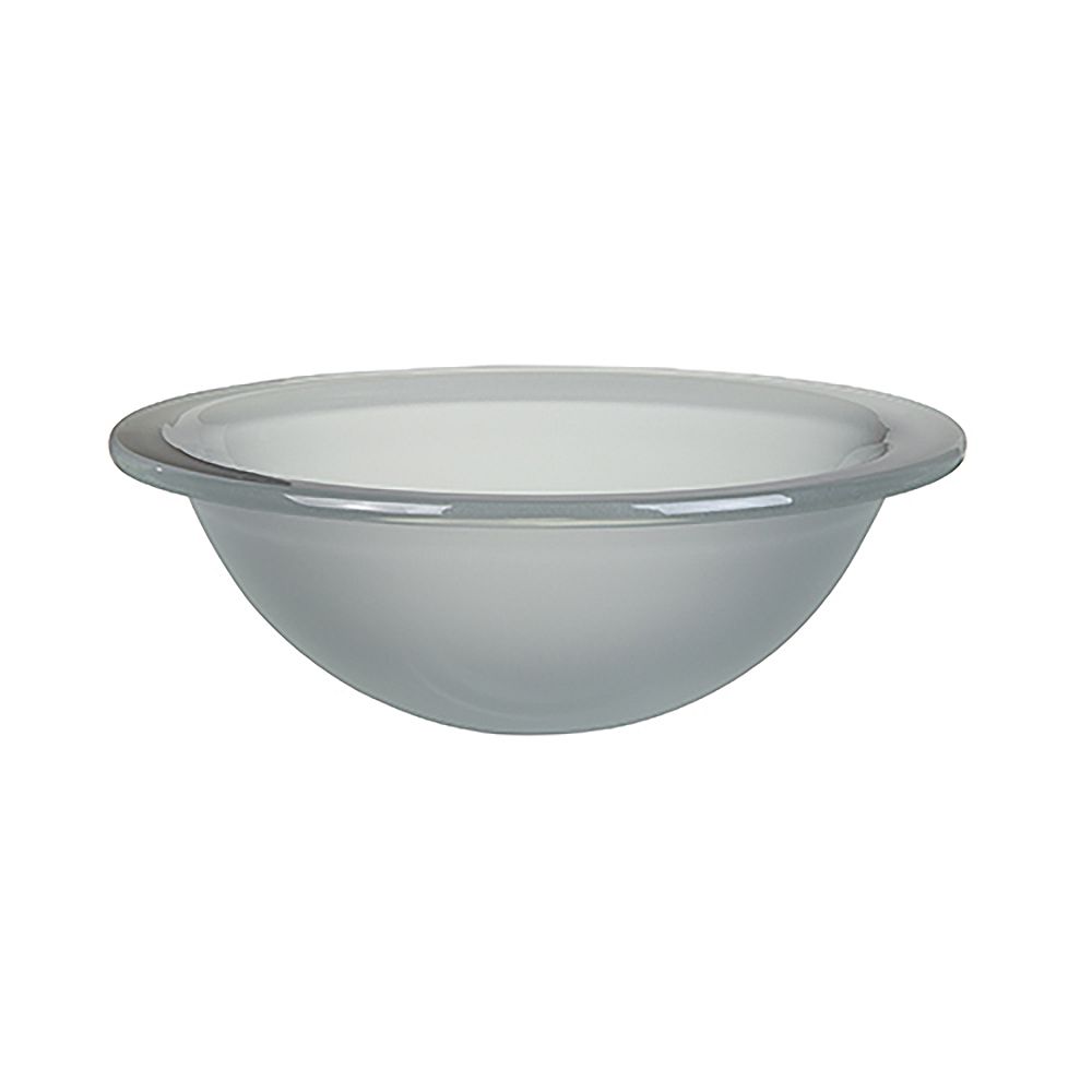 Decolav Terra Frosted Crystal Tempered Glass Round Undermount Lavatory ...