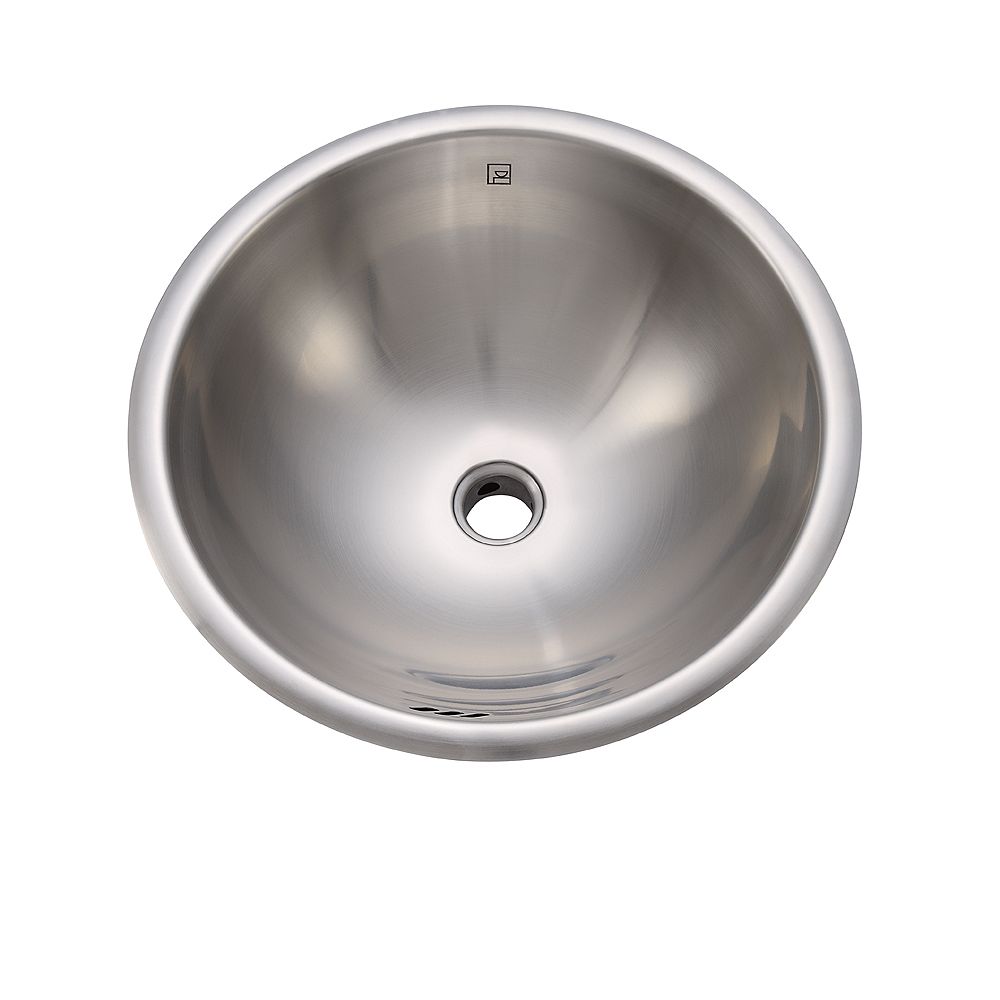 Decolav Teanna Stainless Steel Brushed Round Drop-in or Undermount ...
