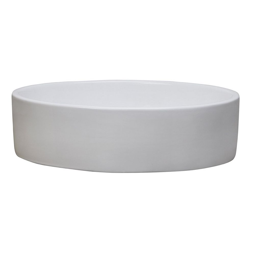 Decolav Jaelyn Above-Counter Oval Lavatory White | The Home Depot Canada