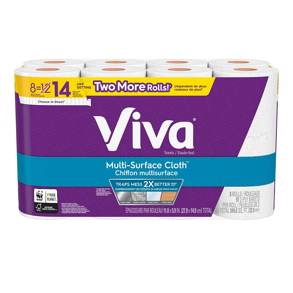 Viva Multi-Surface Cloth Choose-A-Sheet Paper Towel Giant Roll (8-Pack ...
