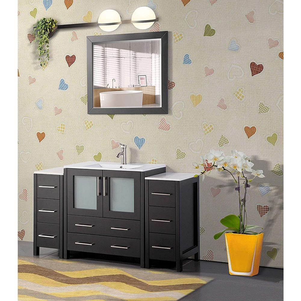 Vanity Art Brescia 54 inch Bathroom Vanity in Espresso with Single ...
