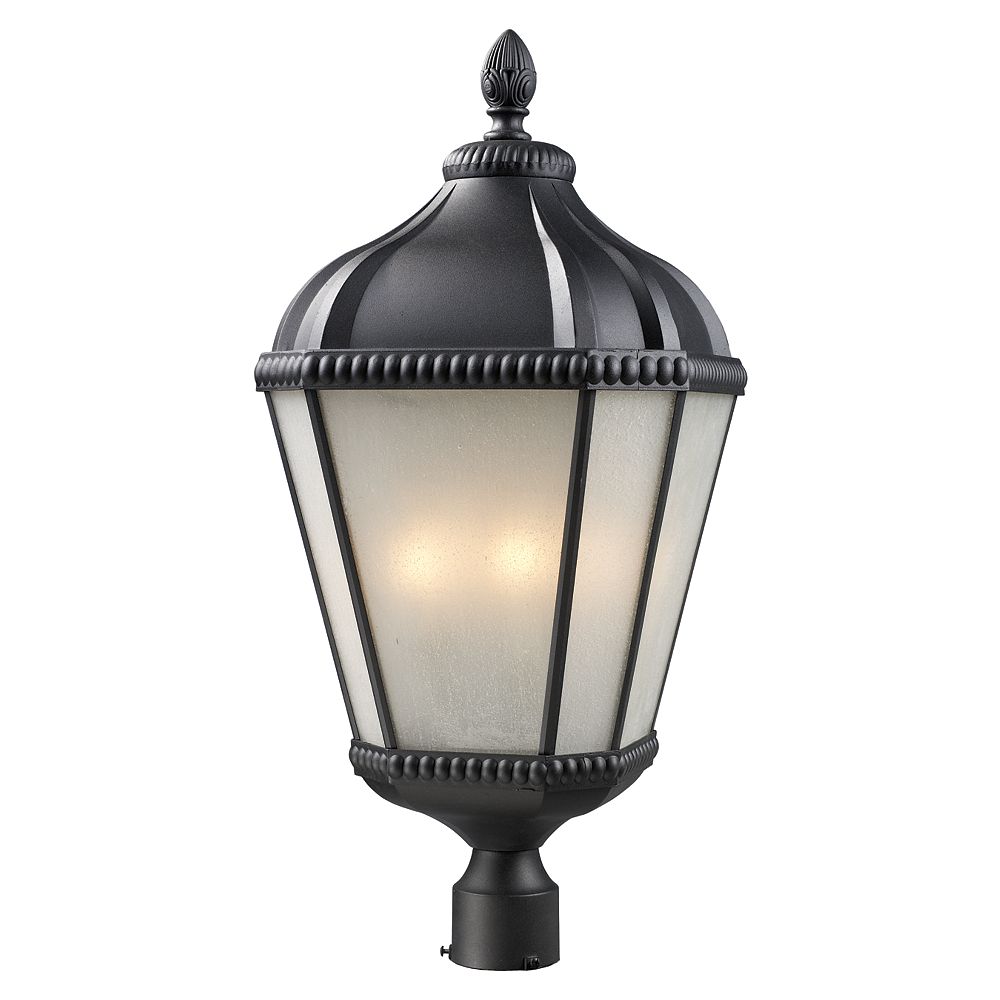Filament Design 4-Light Black Outdoor Post Mount Light with White Seedy ...
