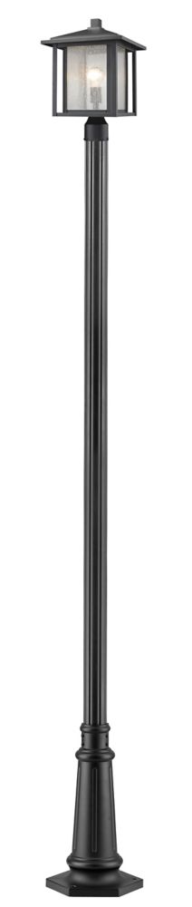 Filament Design 1-Light Black Outdoor Post Mount with Clear Seedy Glass ...