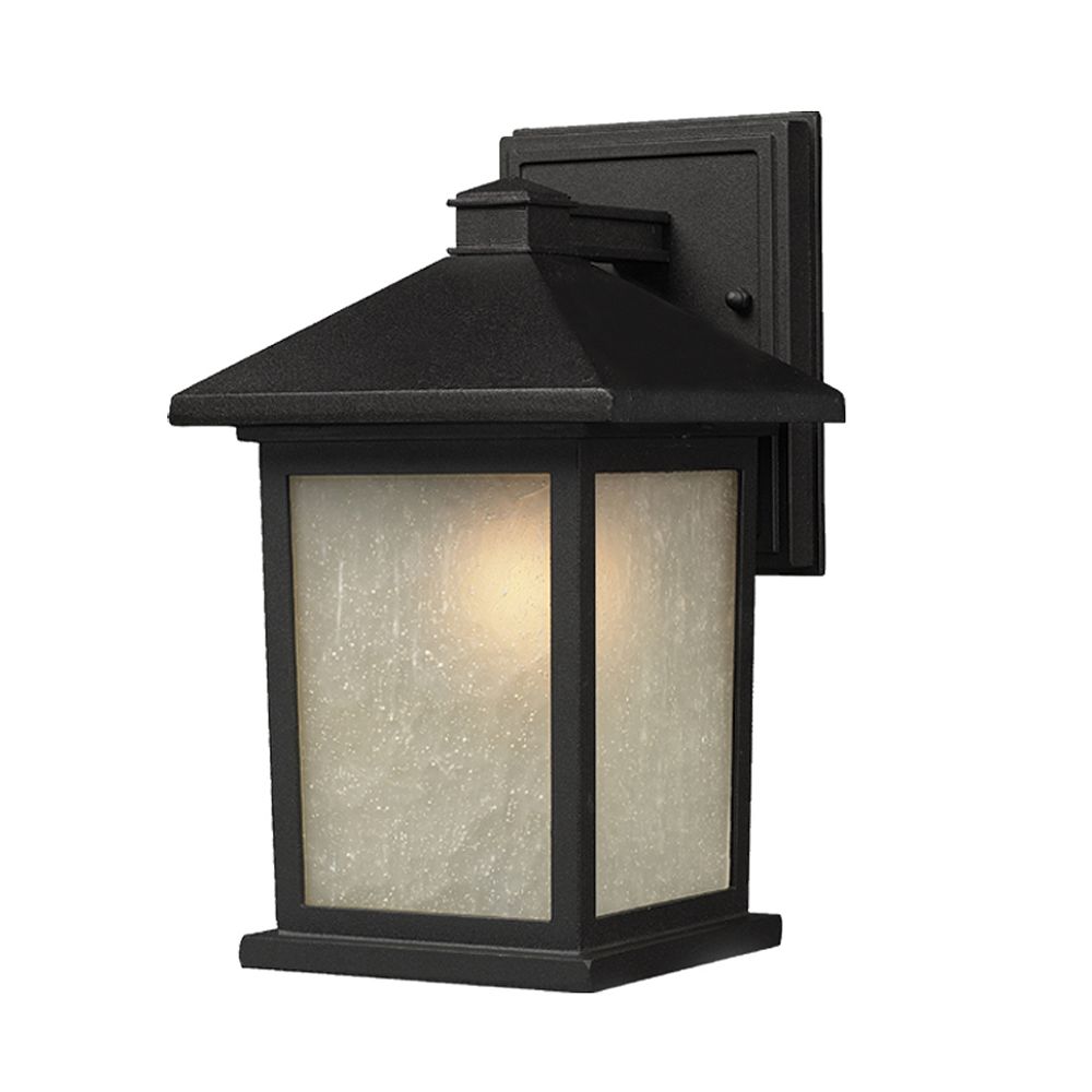 Filament Design 1-Light Black Outdoor Wall Sconce with White Seedy ...