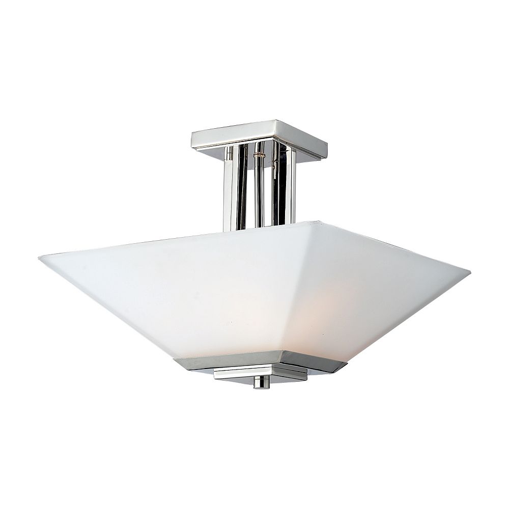 Filament Design 3-Light Chrome Semi-Flush Mount with Matte Opal Glass ...
