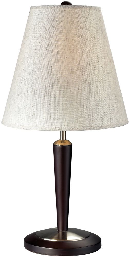 Filament Design 1-Light Mahogany Table Lamp with Flax Linen Fabric ...