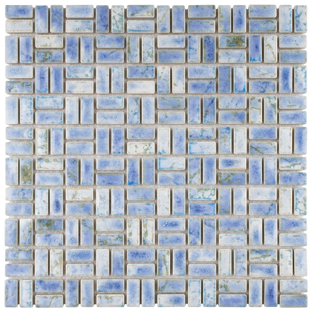 Merola Tile Rustica Weave Neptune Blue 12-inch x 12-inch x 8 mm ...