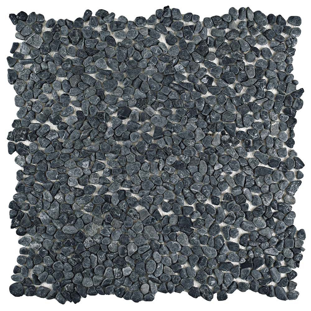 Merola Tile Pebblini Graphite 12-1/4-inch x 12-1/4-inch x 7 mm Pebble ...
