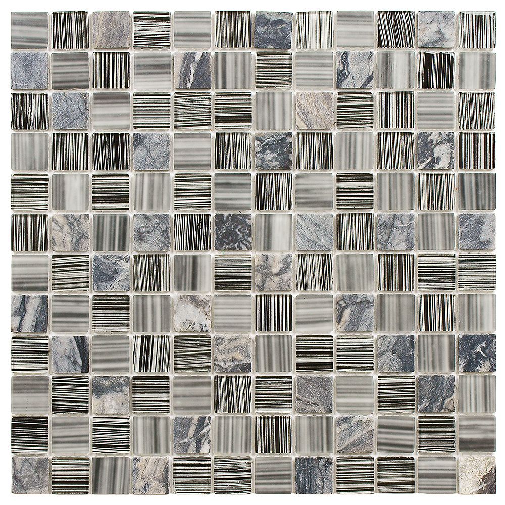 Merola Tile Spectrum Square Licorice 11-3/4-inch x 11-3/4-inch x 4 mm ...