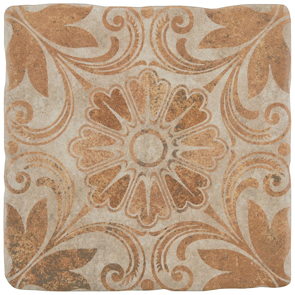 Merola Tile Costa Arena Decor Dahlia 7-3/4-inch x 7-3/4-inch Ceramic ...