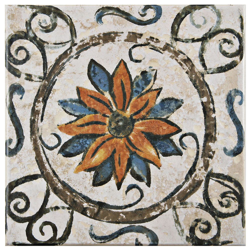 Merola Tile Provence Tradition Cornflower 7-3/4-inch x 7-3/4-inch ...